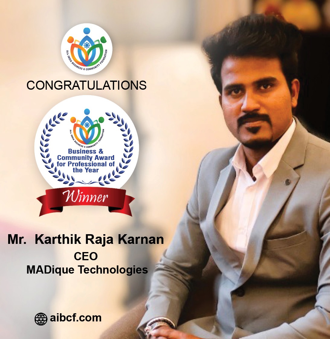 Karthik Raja Karnam Awarded as Professional of the year Award